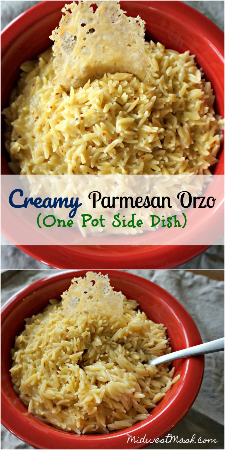 Creamy Parmesan Orzo (One Pot Side Dish) | Midwest Mash