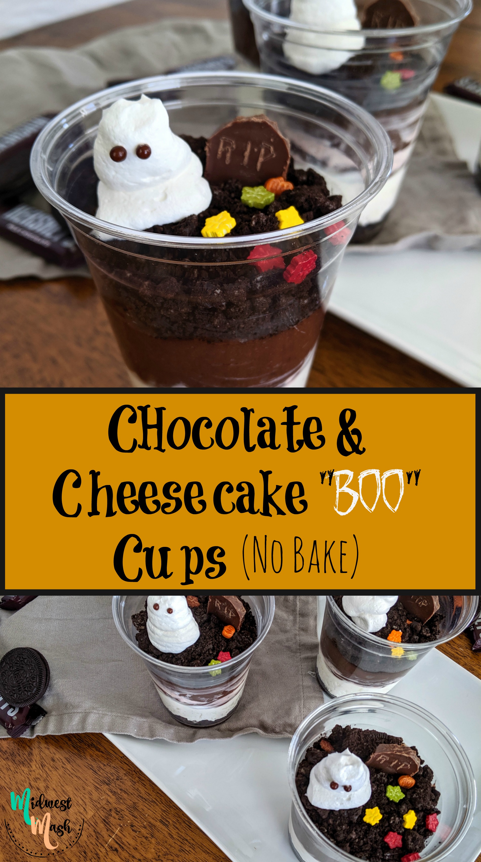 Chocolate & Cheesecake “Boo” Cups | Midwest Mash