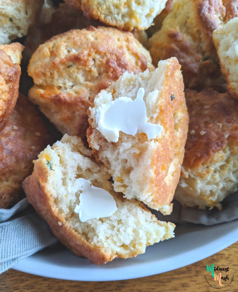 Cheddar Chive Biscuits (with Garlic Butter Topping) | Midwest Mash